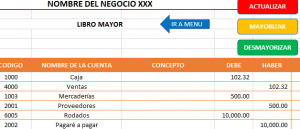 Increíble Libro mayor en excel - Descarga 1 Plantilla gratis